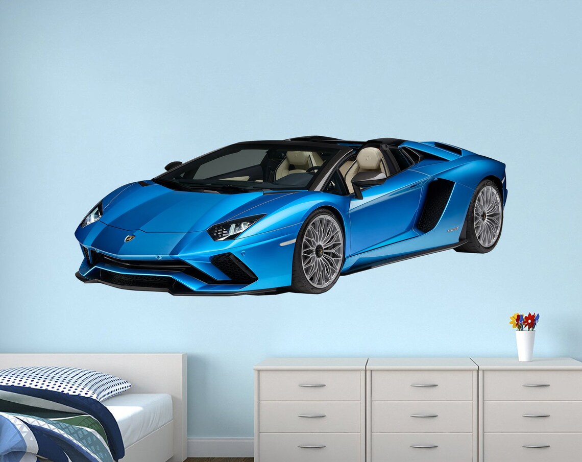 Lamborghini decal Car Wall Decal Supercar decal Playroom wall | Etsy