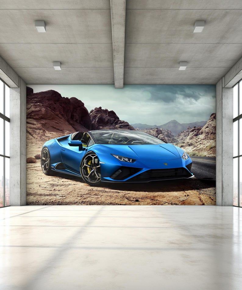 Lamborghini Mural Peel and Stick Wallpaper - Custom Car Color - Kids ...