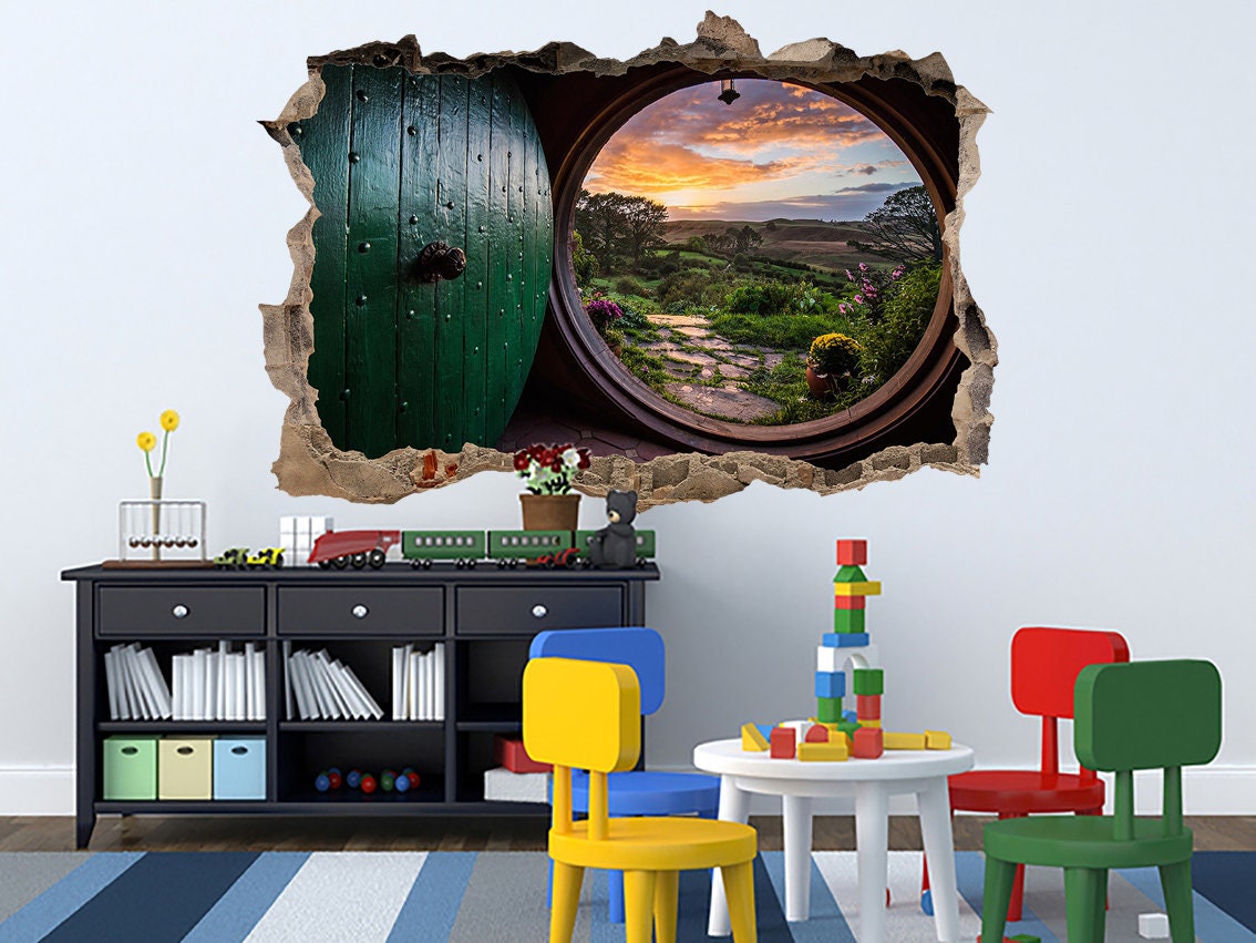Hobbit House Wall Art Decal Hobbit Decor Bag End Wall Art Movie Art ...