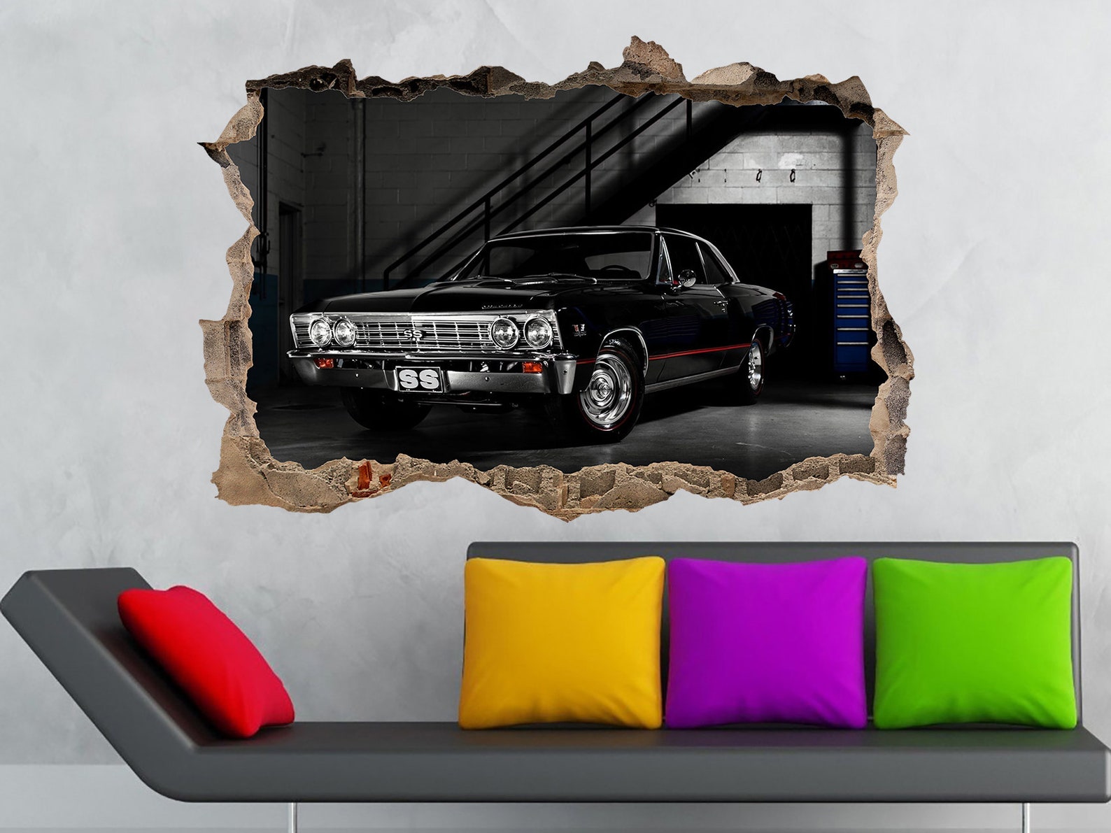 Chevrolet Impala SS Wall Sticker Classic Car Garage Wall Decal - Etsy