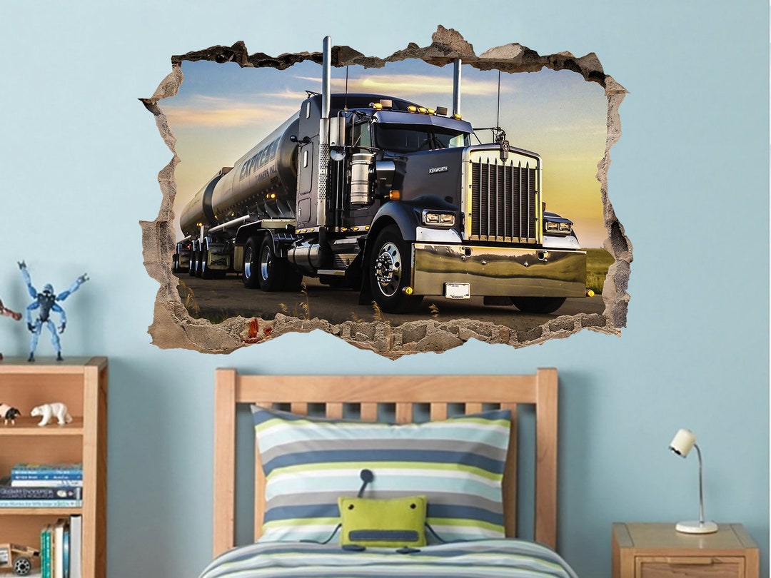 Tanker Truck Large Wall Sticker Truck Wall Decal Boy Room Wall Decor ...