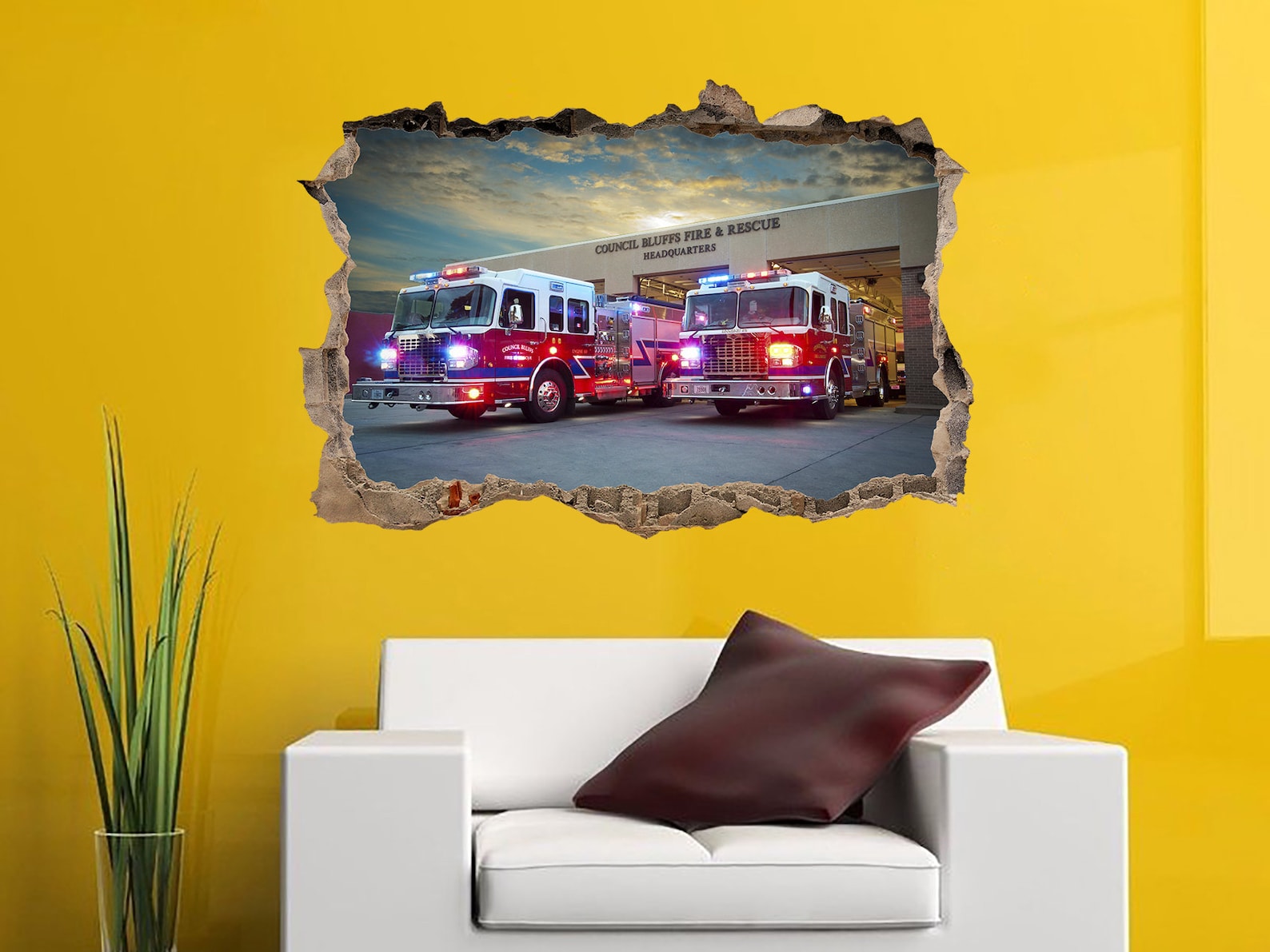 Fire Department Fire Engine Wall Decal Fire Trucks Wall Decor - Etsy