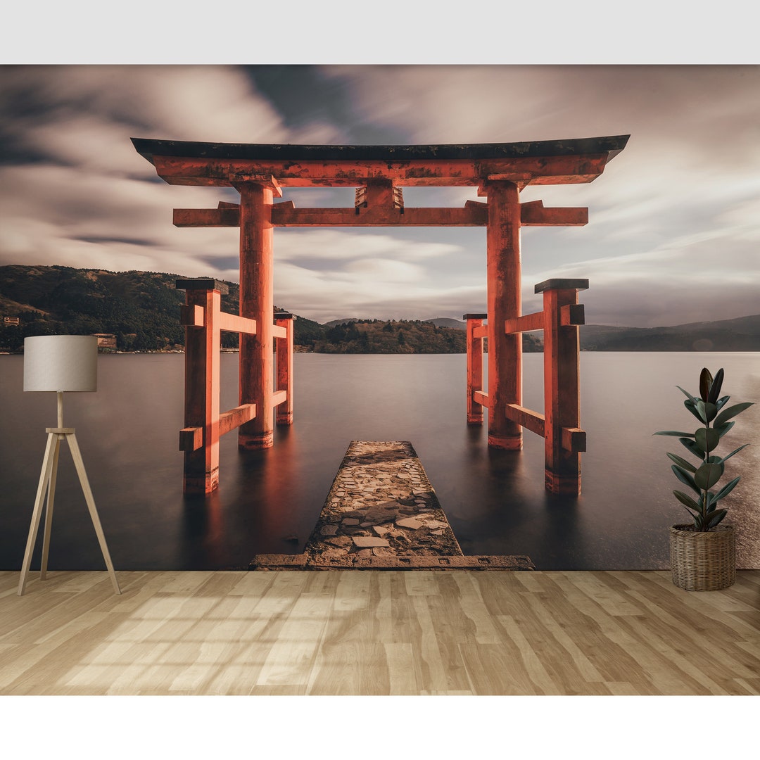 Japan Architecture Wallpaper Peel and Stick Torii Traditional Japanese ...