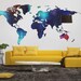 World Map Large Wall Sticker Map Wall Decal Modern Abstract Wall Decor ...