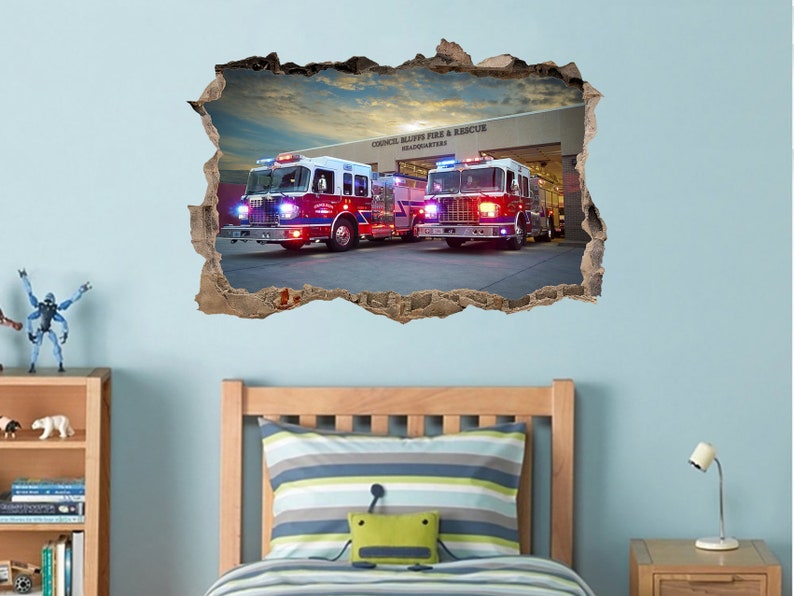 Fire Department Fire Engine Wall Decal Fire Trucks Wall Decor - Etsy