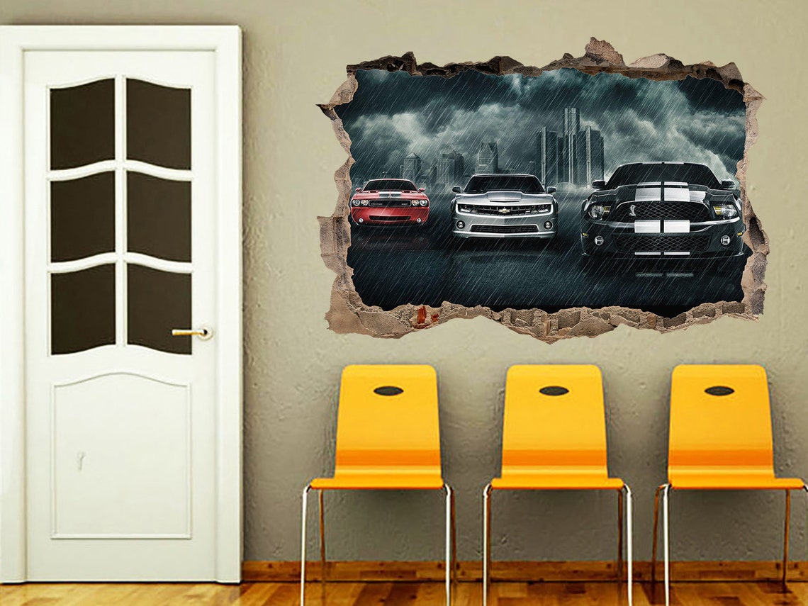 American Muscle Cars Vinyl Sticker Cars Decal Garage Decal | Etsy