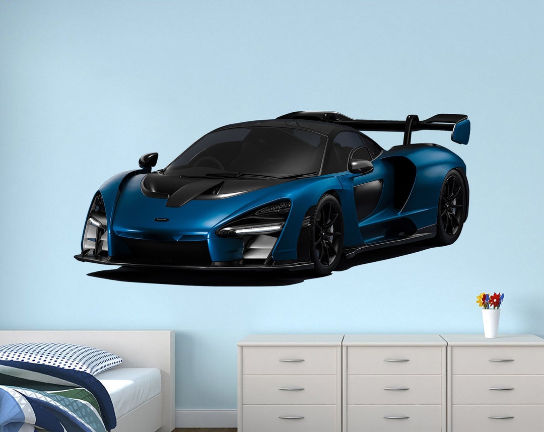Mclaren Wall Sticker Large Car Wall Decal Supercar Wall Decor Playroom ...