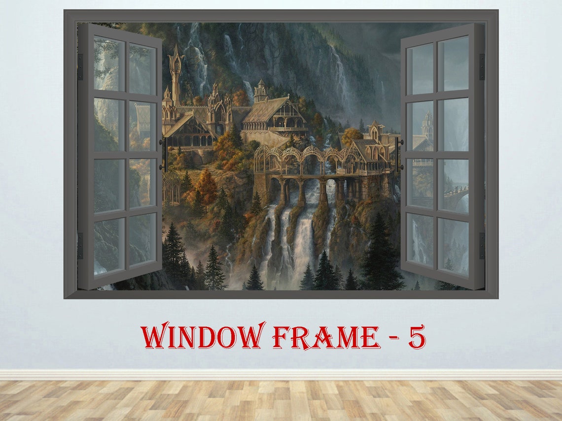 Fantasy Art Castle 3D Window effect Window Poster Wall Sticker | Etsy