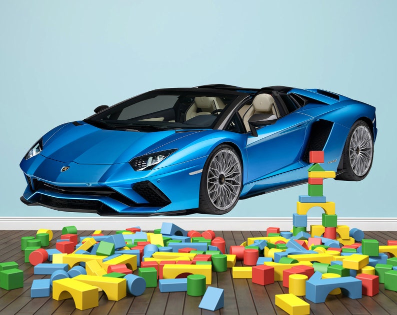 Lamborghini decal Car Wall Decal Supercar decal Playroom wall | Etsy