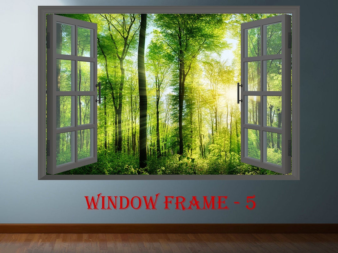 3D Window View Wall Decal Forest Wall Sticker Nature Landscape Wall ...