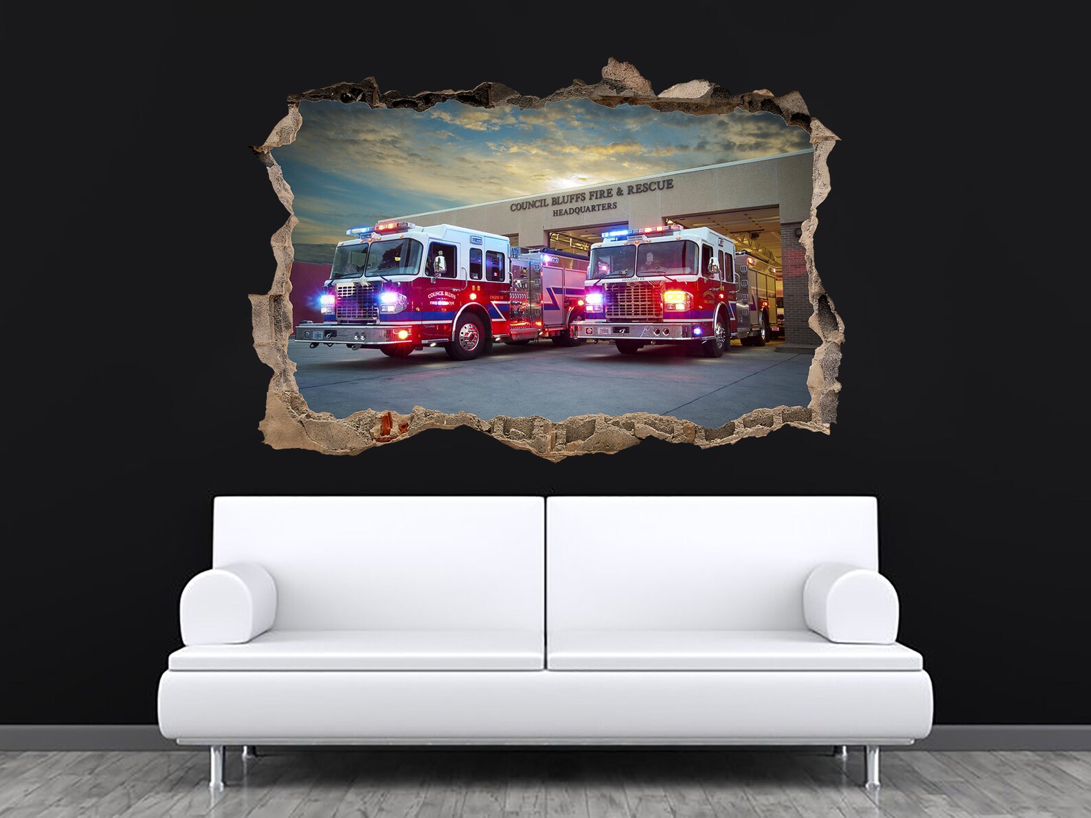 Fire Department Fire Engine Wall Decal Fire Trucks Wall Decor - Etsy