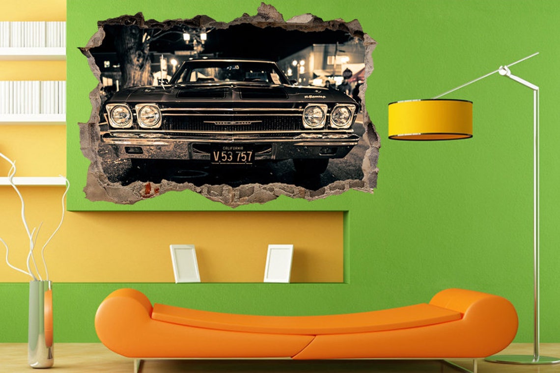 3D Wall Decal Print Old Car Classic Cars Chevrolet Impala - Etsy