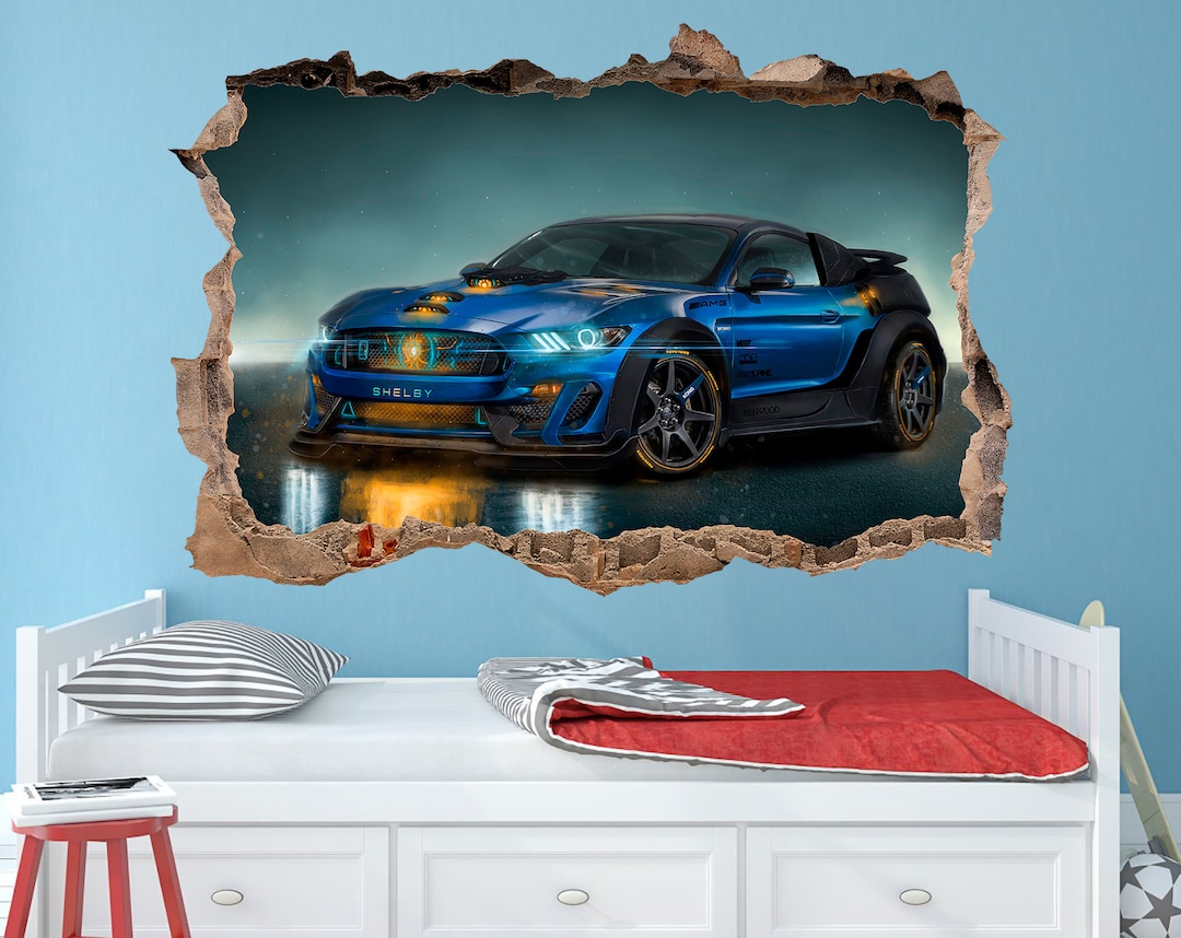 Supercar Wall Sticker Muscle Car Wall Decal Ford Sticker Ford Wall ...