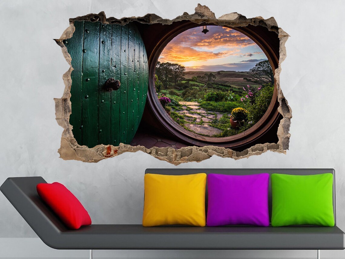 Hobbit House Wall Art Decal Hobbit Decor Bag End Wall Art | Etsy