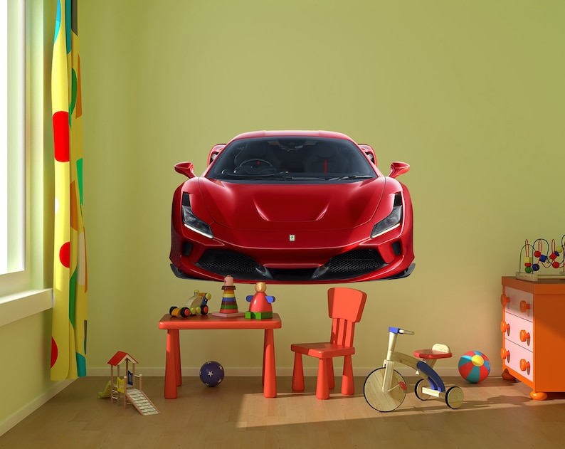 Ferrari Wall Decal Car Wall Decal Supercar Decal Playroom Wall | Etsy