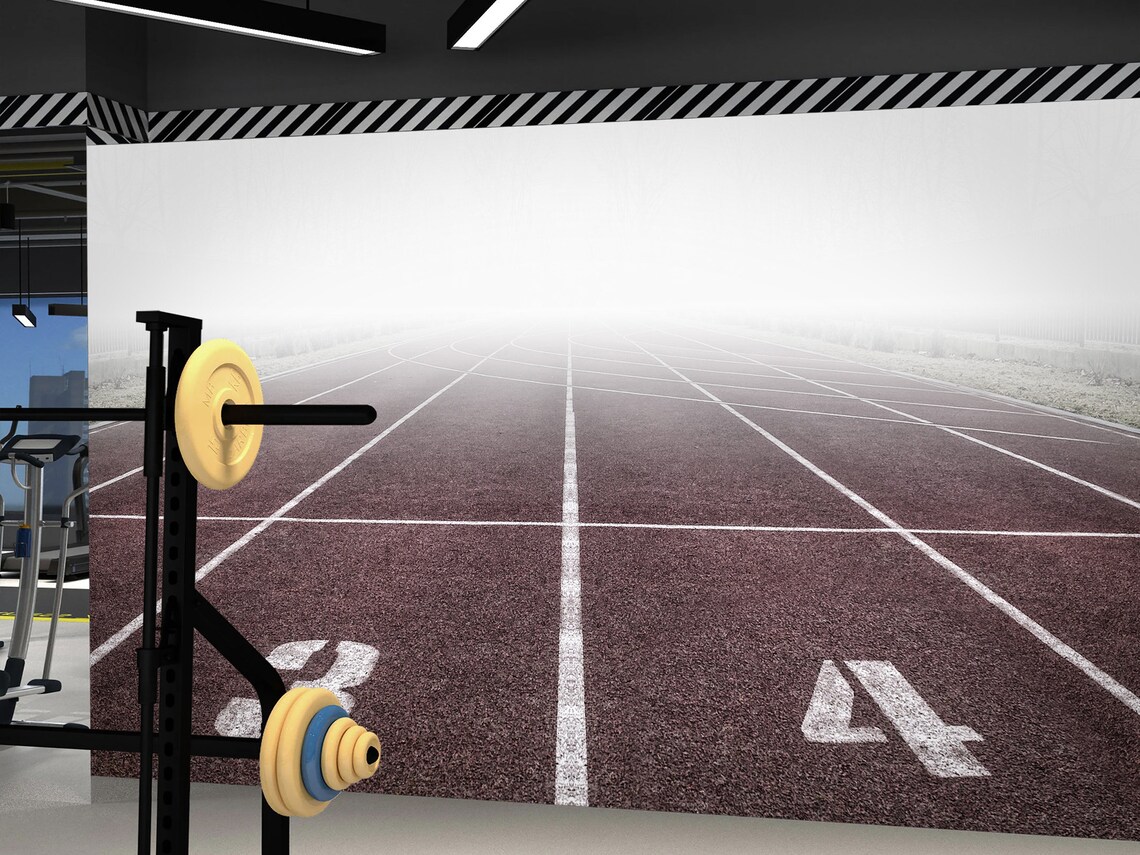 Running Track Wallpaper Peel and Stick Track and Field - Etsy