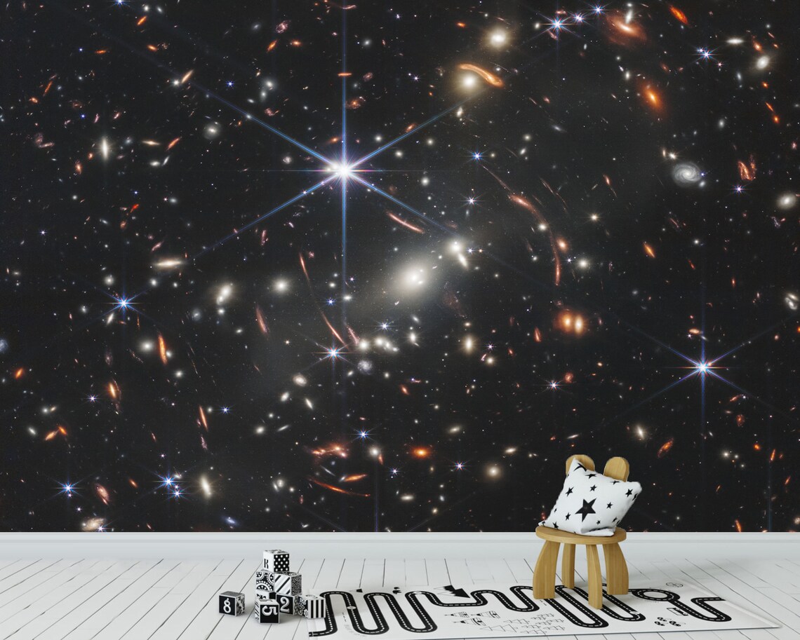 Night Starry Sky Wallpaper Deep Space Photo Wallpaper Peel and - Etsy