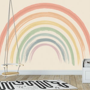 Boho Rainbow Wallpaper Baby Bedroom Wall Decor Peel and Stick Print ...