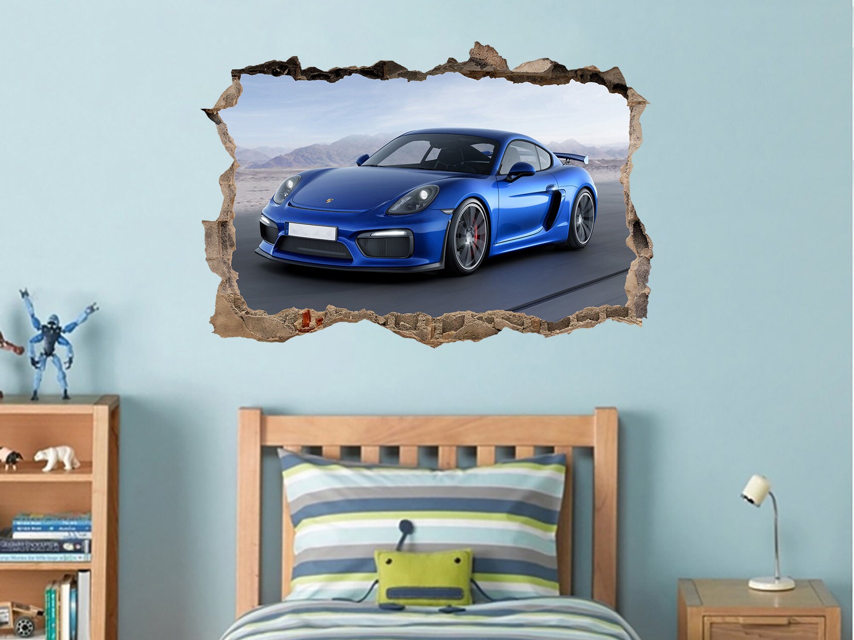 Blue GT3 Supercar Decal Large Wall Sticker Sports Car Wall Art Exotic ...