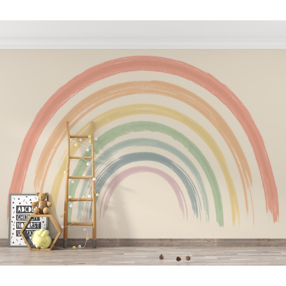 Boho Rainbow Wallpaper Baby Bedroom Wall Decor Peel and Stick Print ...