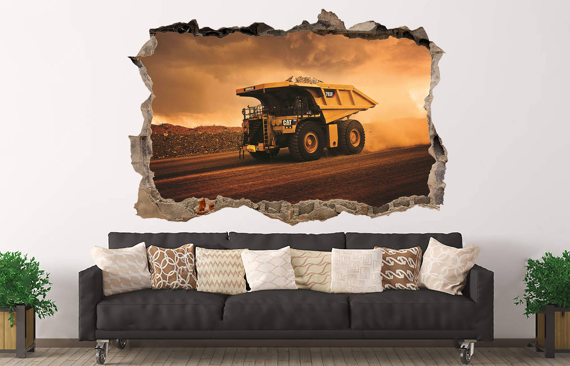 Dump Truck Sticker 3D Wall Decal Construction Machinery Wall Art Truck ...
