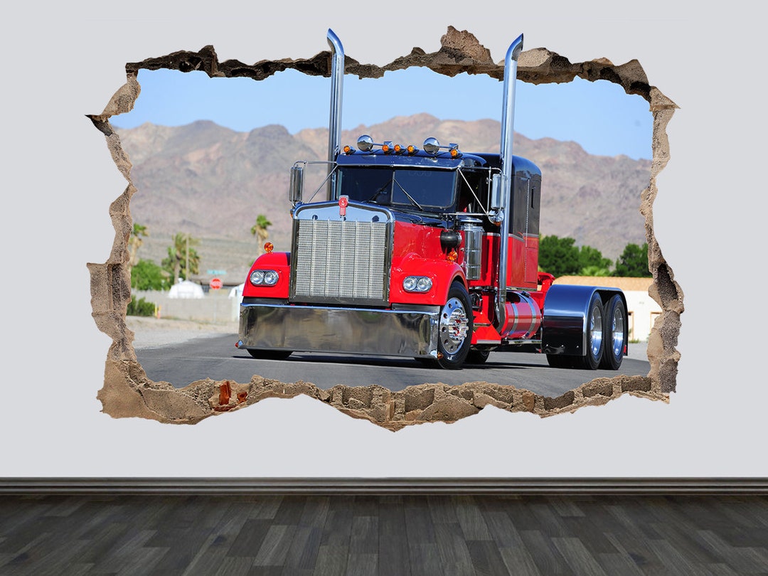 Semi Truck Wall Decal: Large Vehicle Print, Kids Wall Sticker, Gift for ...