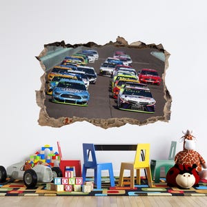Nascar Racing Cars Wall Sticker Print Nascar Wall Decor Sports Car ...