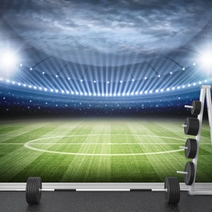 Football Stadium Wall Mural Soccer Field Wallpaper Peel and Stick ...