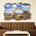 Construction Wall Stickers Excavator Vinyl Decal Large Wall Stiker ...