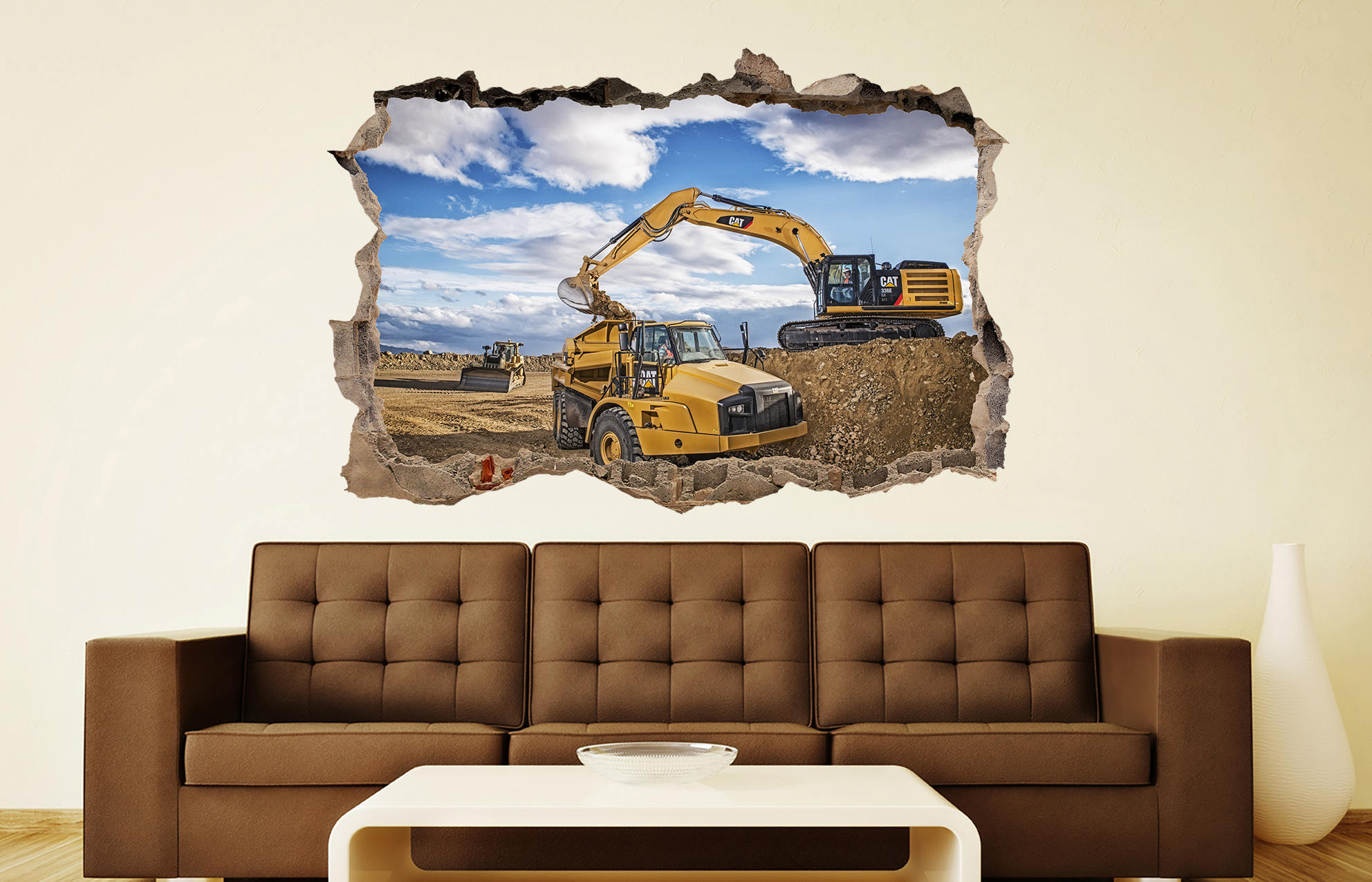 Construction Wall Stickers Excavator Vinyl Decal Large Wall - Etsy