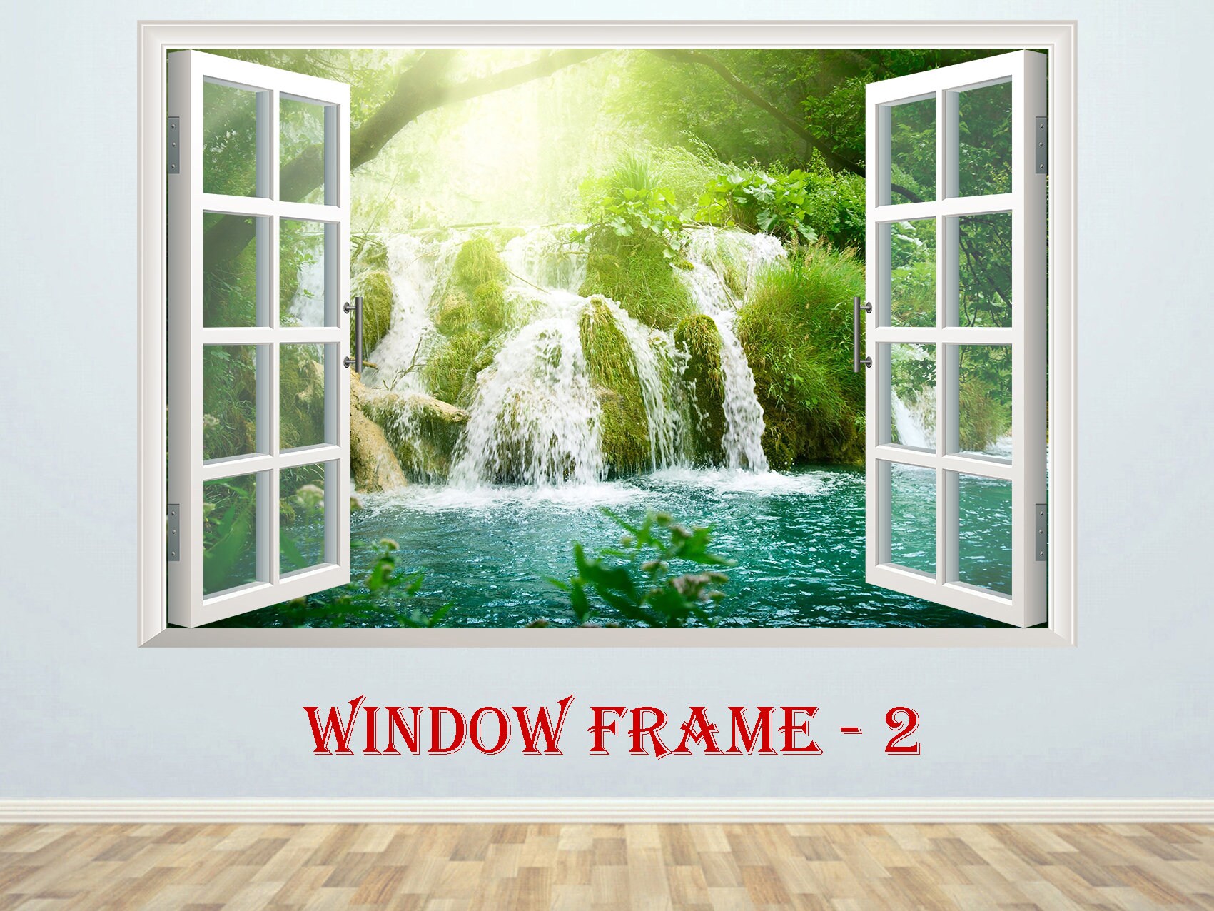 3D Window View on Waterfall Lake Wall Decal Window Wall Decor | Etsy