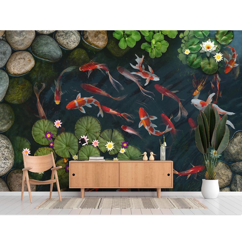 Koi Mural Wallpaper - Etsy