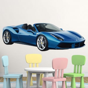 Ferrari Wall Decal Car Wall Decal Supercar Decal Playroom Wall Decor ...