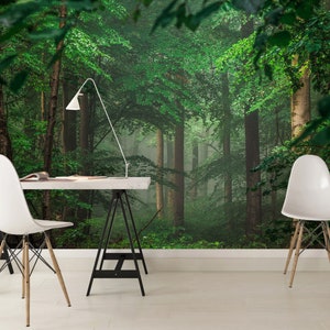 Vinyl Wallpaper Forest Wallpaper Wall Mural Large Wall Decor - Etsy