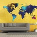 World Map Large Wall Sticker Map Wall Decal Modern Abstract Wall Decor ...