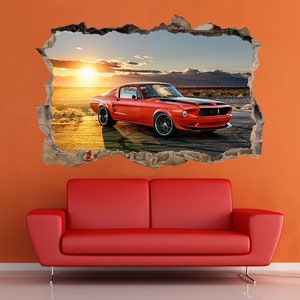 Car Wall Sticker Supercar Wall Decal Vintage Car Wall Decor Old Ford ...