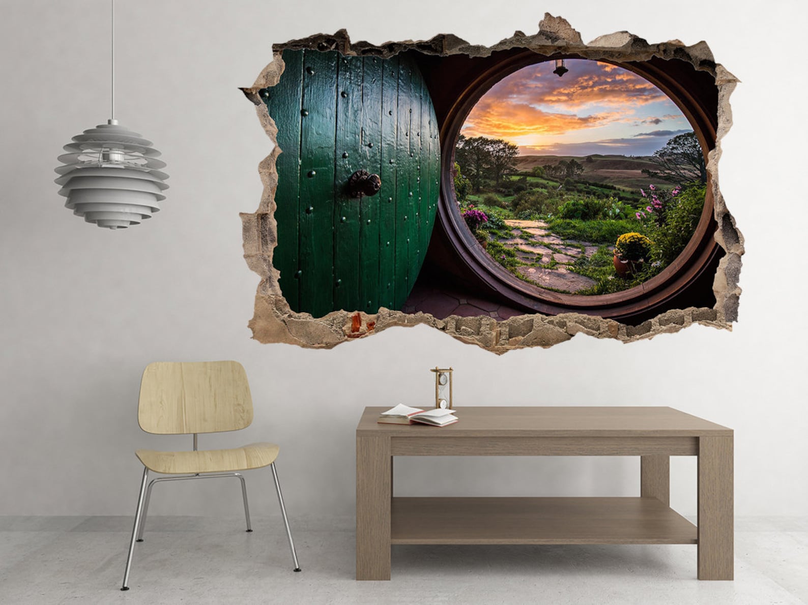 Hobbit House Wall Art Decal Hobbit Decor Bag End Wall Art Movie Art ...