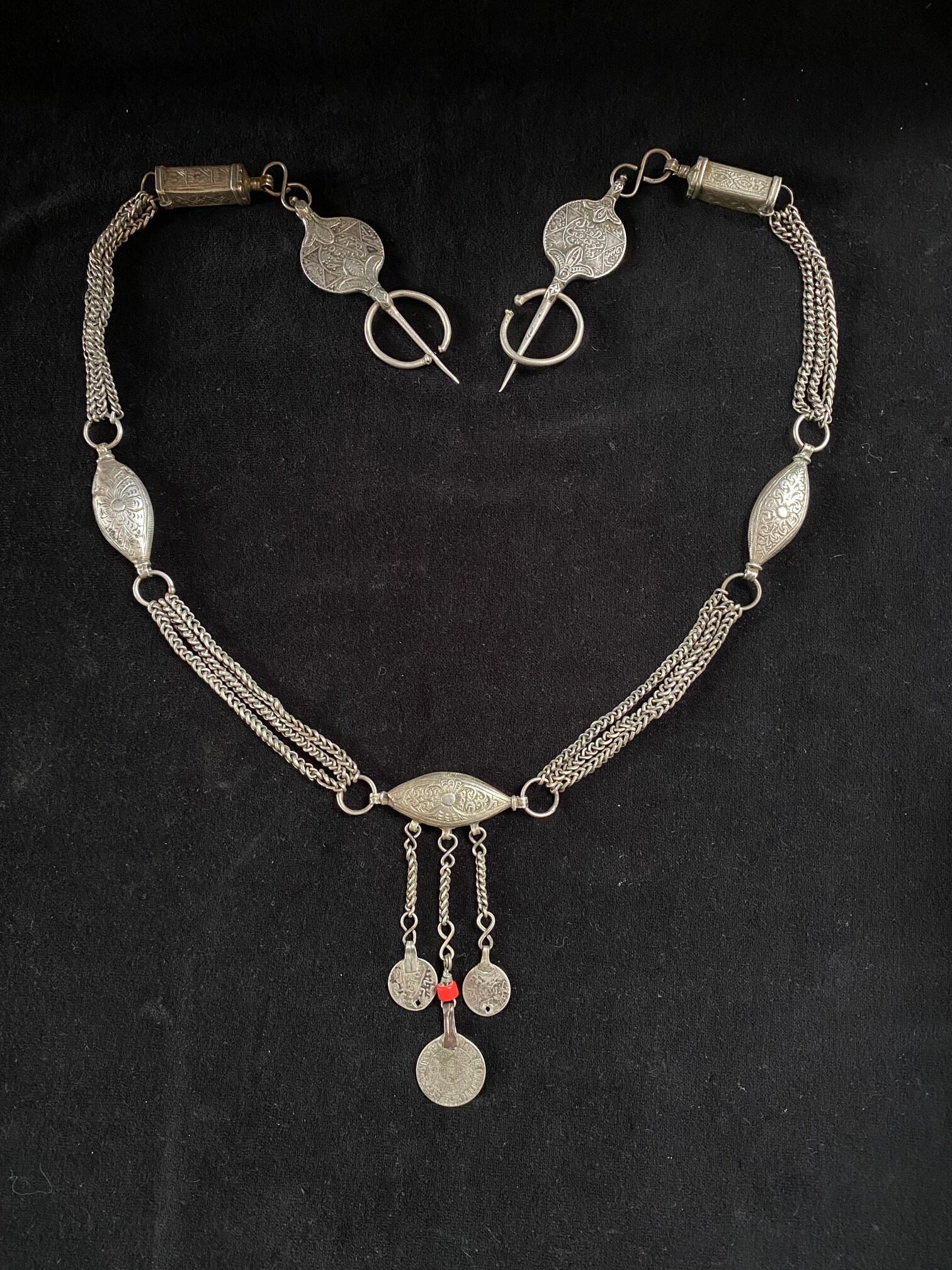 Antique Berber Silver Fibulas Made of 2 Old Moroccan Coins - Etsy