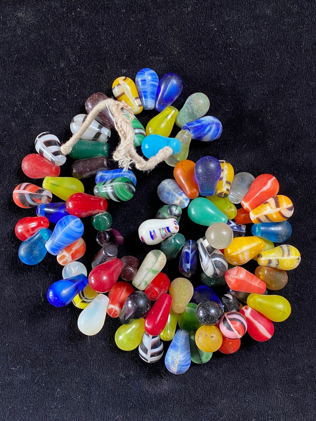 Large African Multicolored Trade Beads, Mali Wedding Beads, Old Glass ...