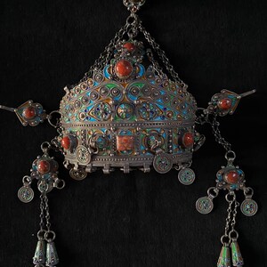 Important and Rare Silver Berber Headdress, Head Adornment, Taounza ...