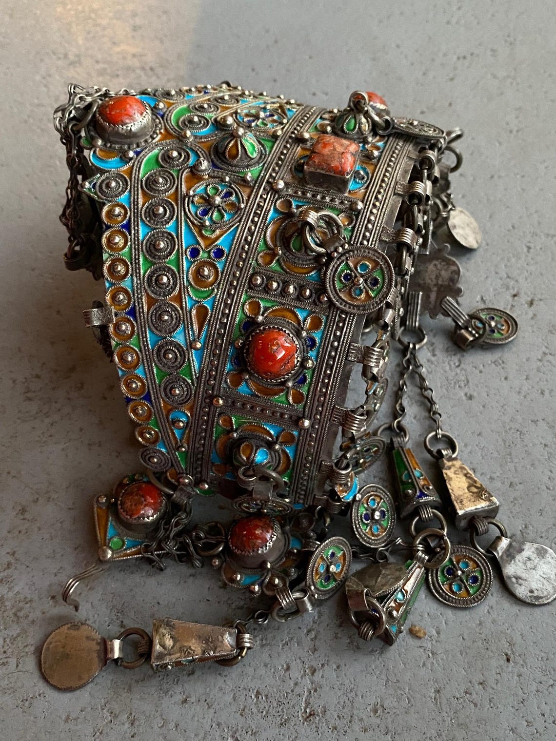 Important and Rare Silver Berber Headdress, Head Adornment, Taounza ...