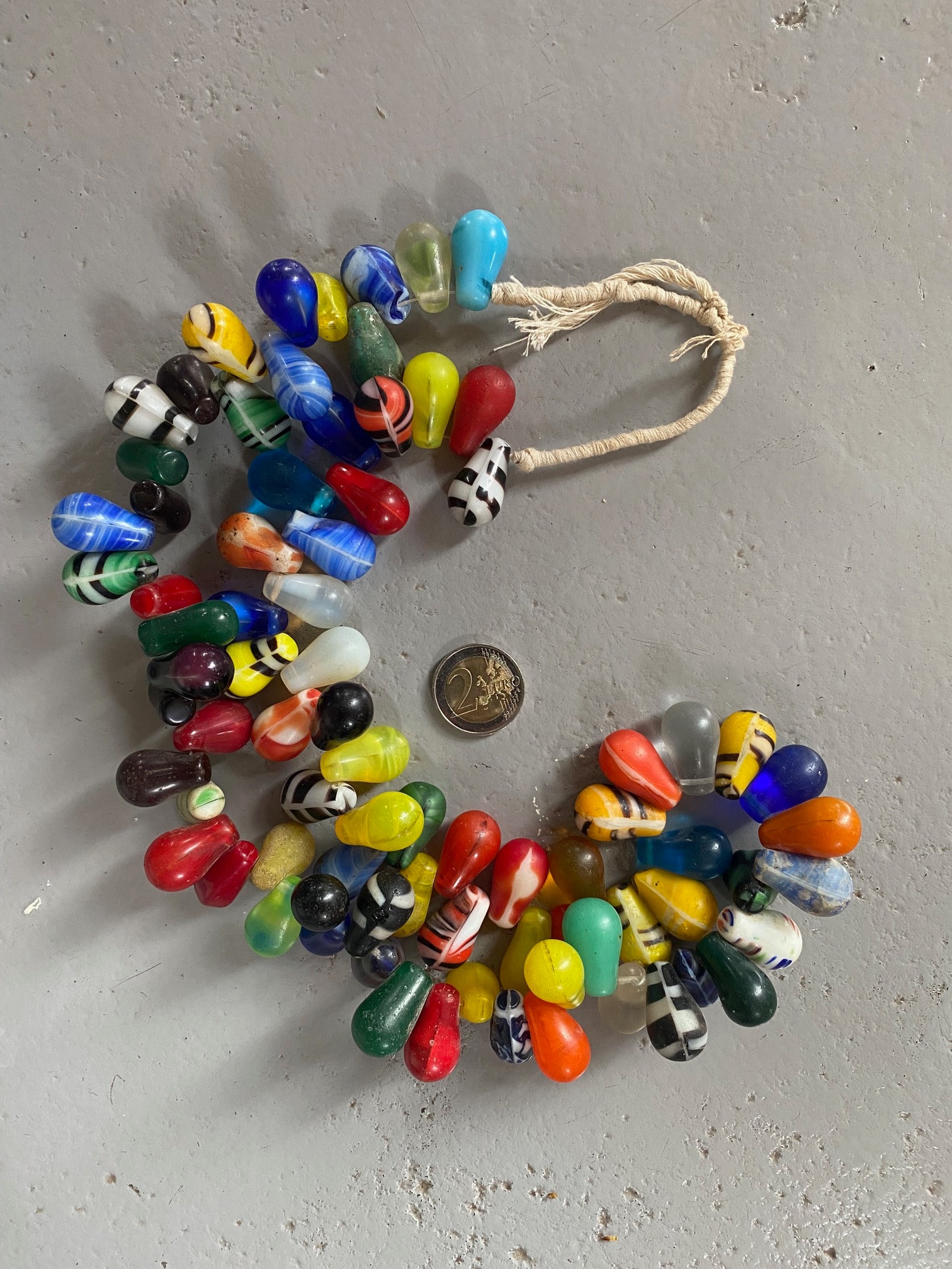 Large African Multicolored Trade Beads, Mali Wedding Beads, Old Glass ...