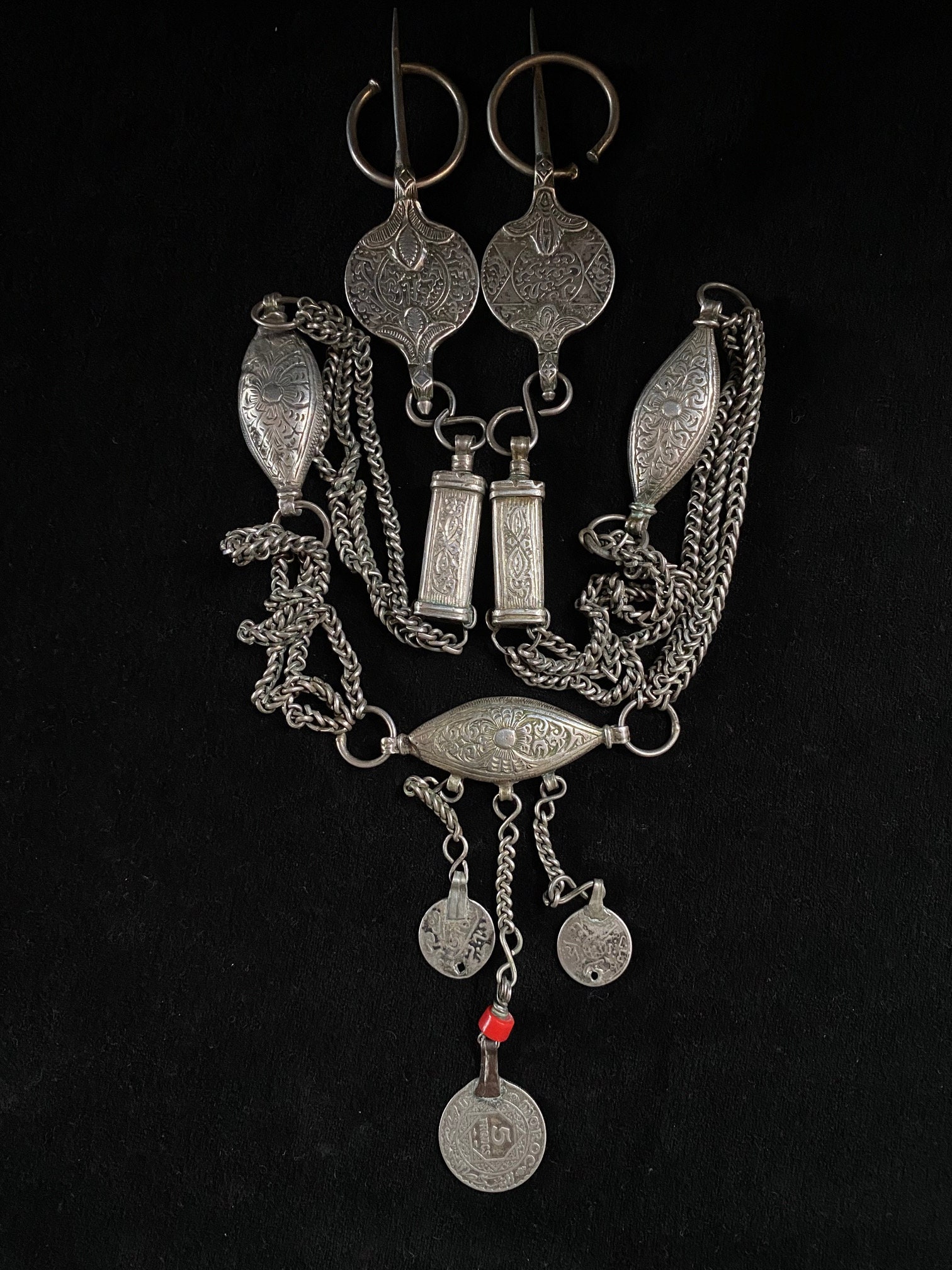 Antique Berber Silver Fibulas Made of 2 Old Moroccan Coins - Etsy