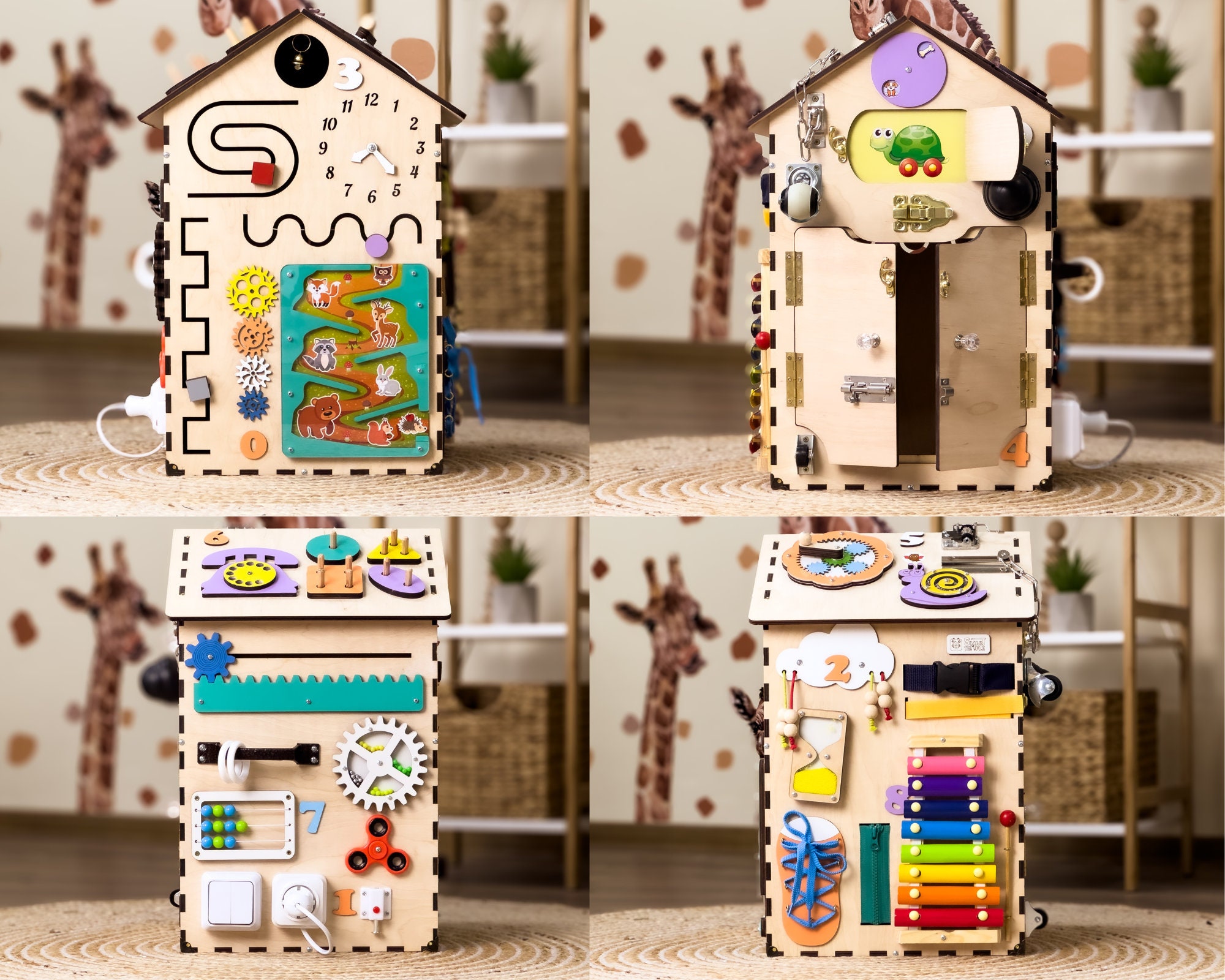Busy House Wooden, Busy House for Kids, Busy Board House, Activity ...