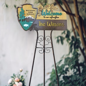 Adventure Wedding Sign National Park Hiker Gift, National Park Service ...