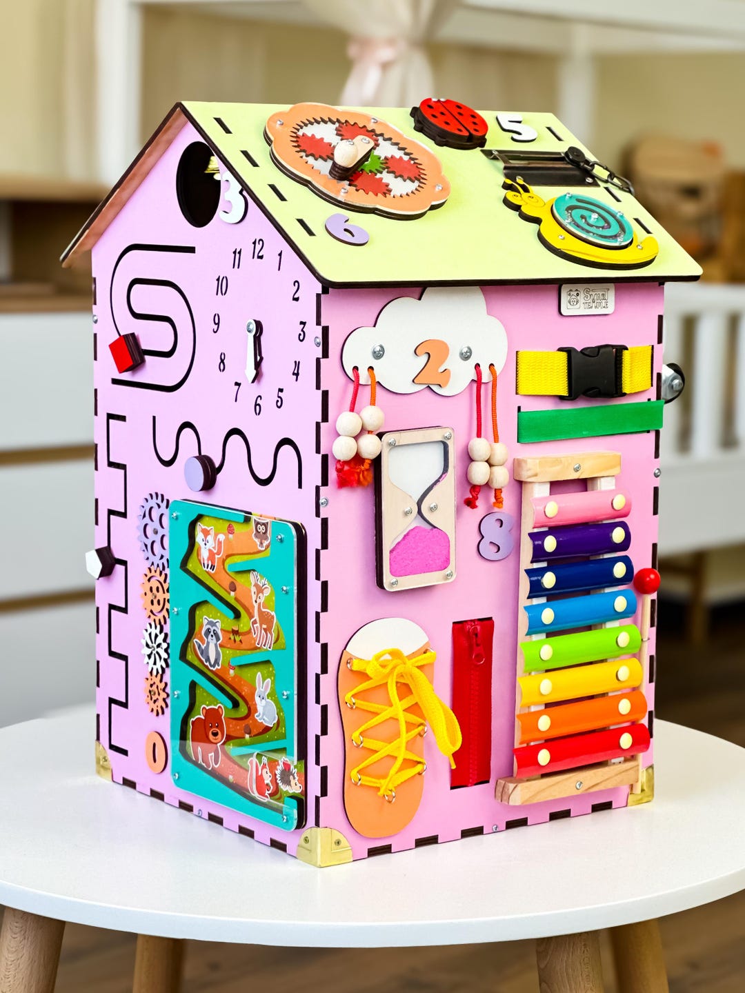 Pink Busy Board House, Sensory House, Busy House for Girls, Montessori ...
