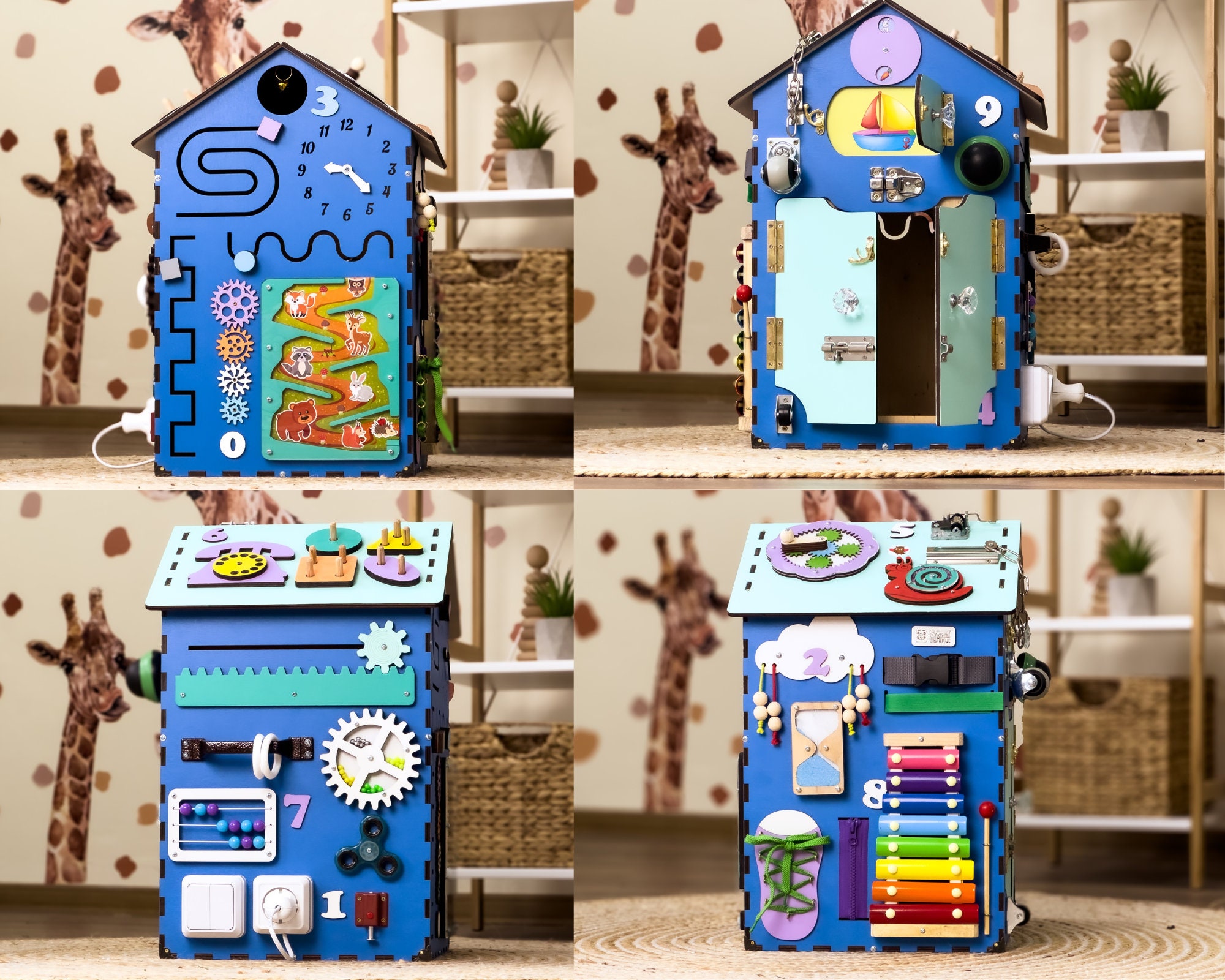 Busy House Wooden, Busy House for Kids, Busy Board House, Activity ...