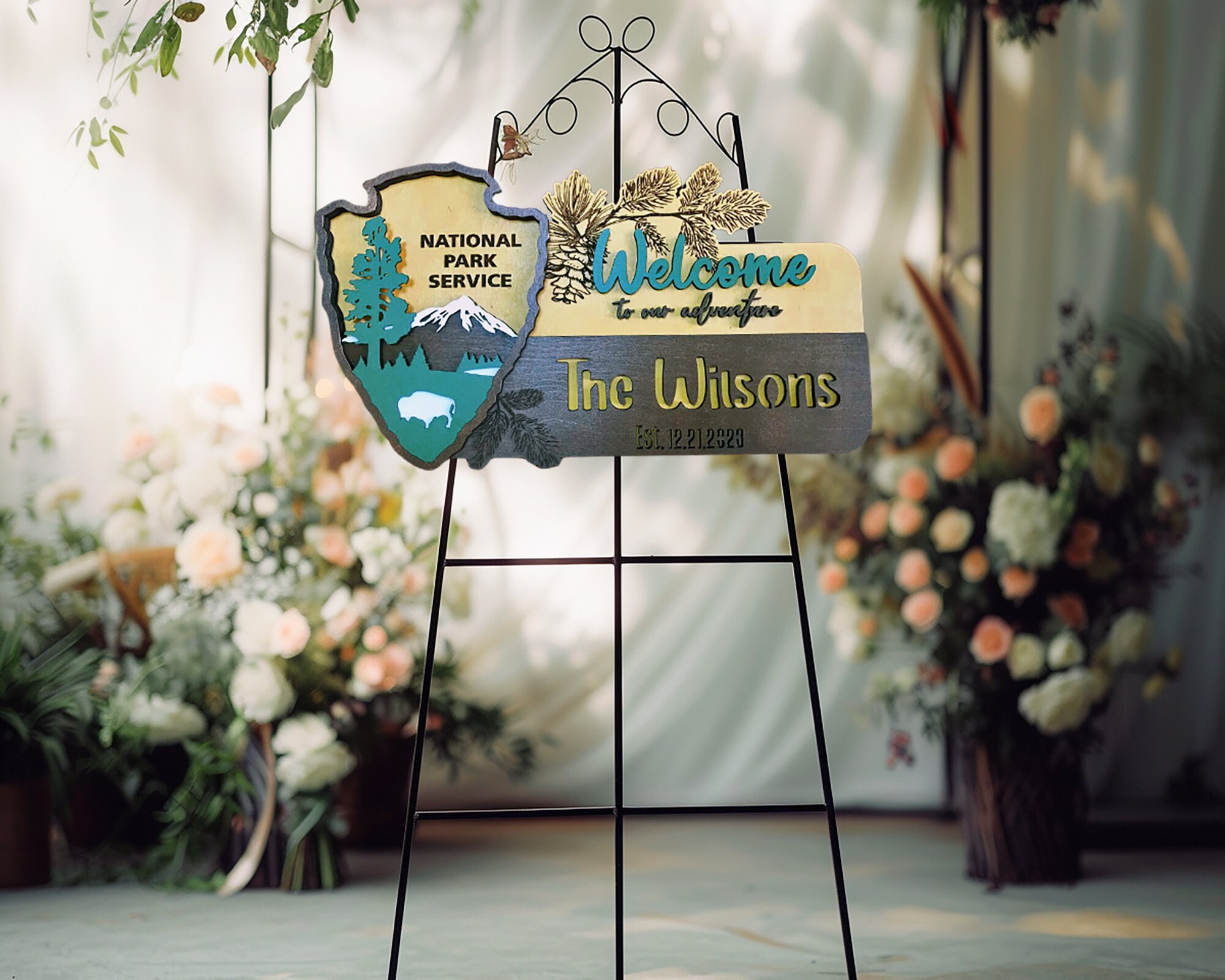 Adventure Wedding Sign National Park Hiker Gift, National Park Service ...