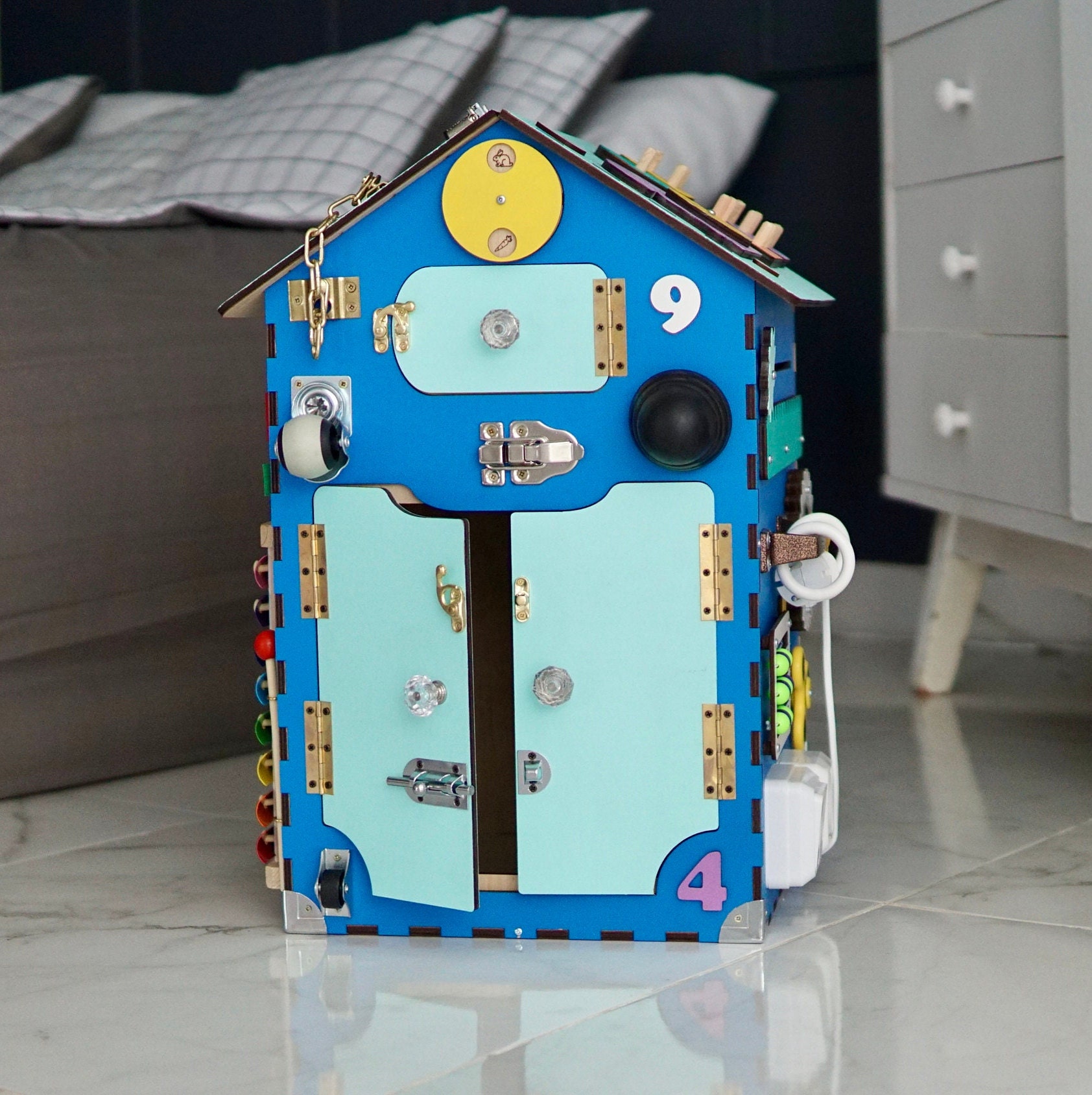 Busy Board House, Montessori Busy House Personalized, Busy House for ...