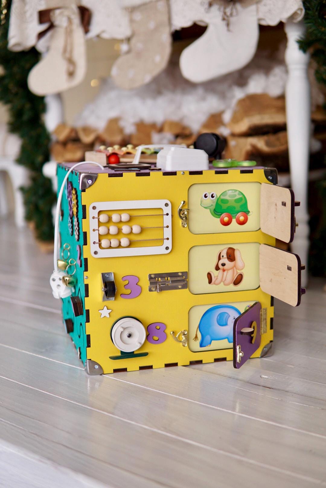 Toddler Busy Cube, Activity Baby Cube, Montessori Cube Wood, Busy Cube ...